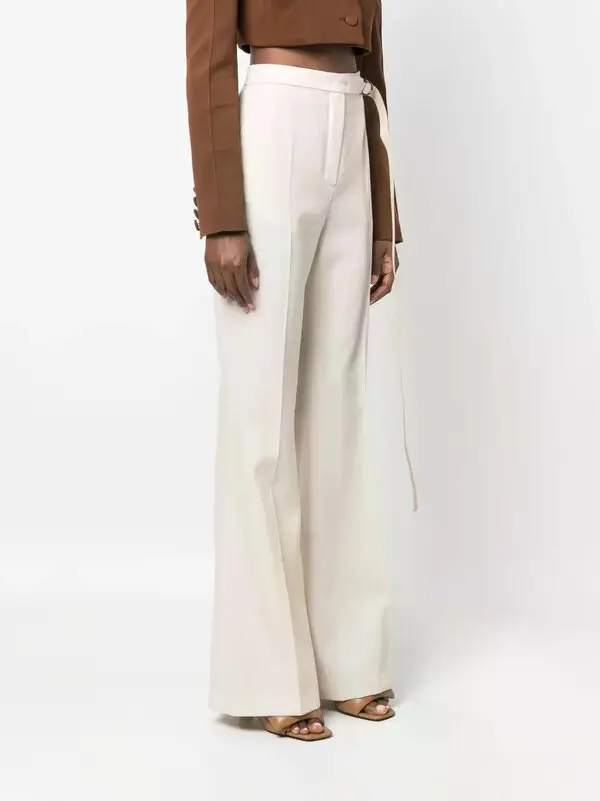 Fendi High-waisted Flared Virgin Wool Trousers