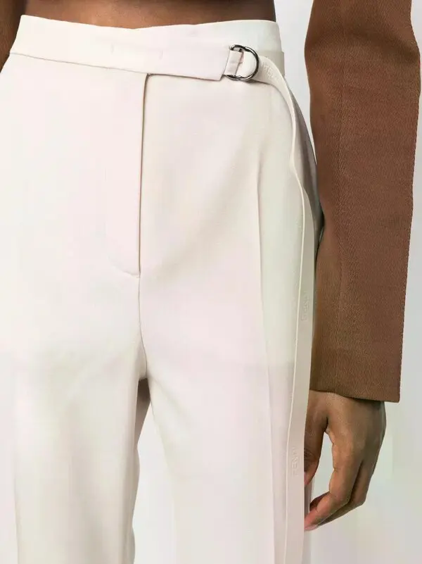 Fendi High-waisted Flared Virgin Wool Trousers