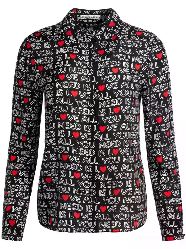 Alice + Olivia X The Beatles Willa Shirt - Black