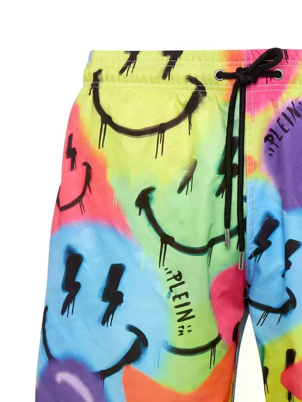 Philipp Plein Smiley Face-print Swim Trunks