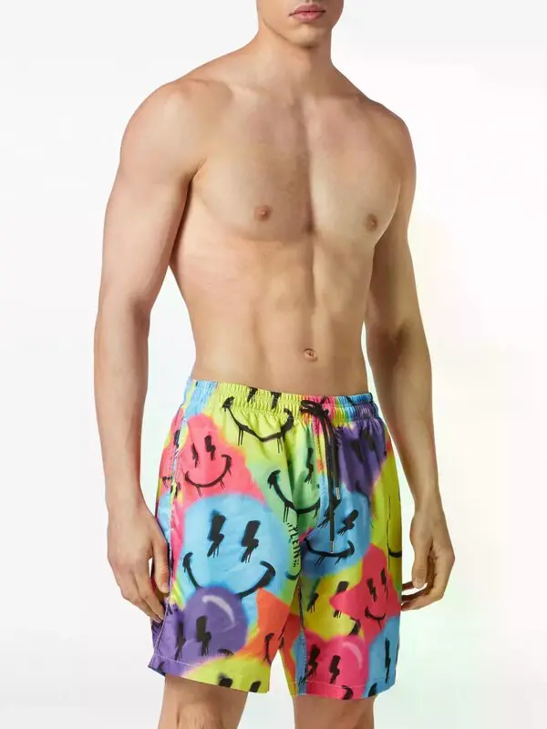 Philipp Plein Smiley Face-print Swim Trunks
