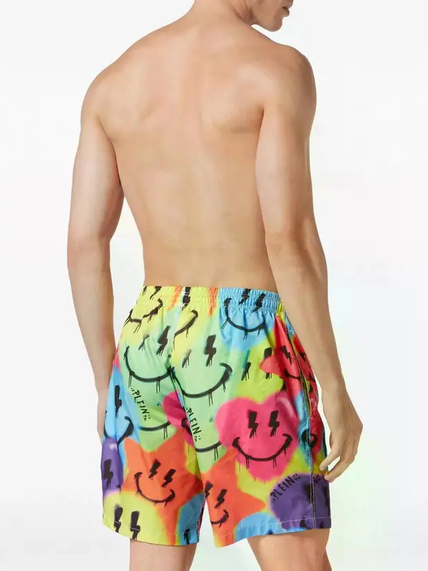 Philipp Plein Smiley Face-print Swim Trunks