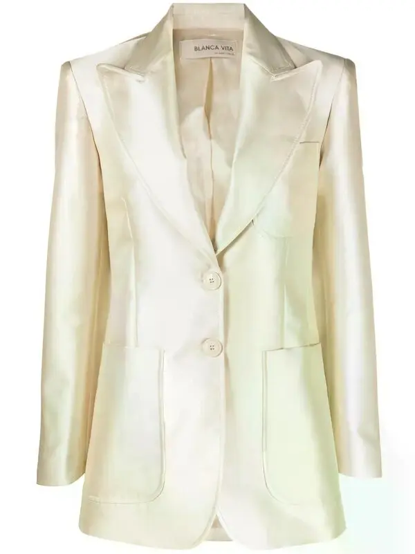 BLANCA VITA Single-breasted Button-fastening Jacket - Neutrals