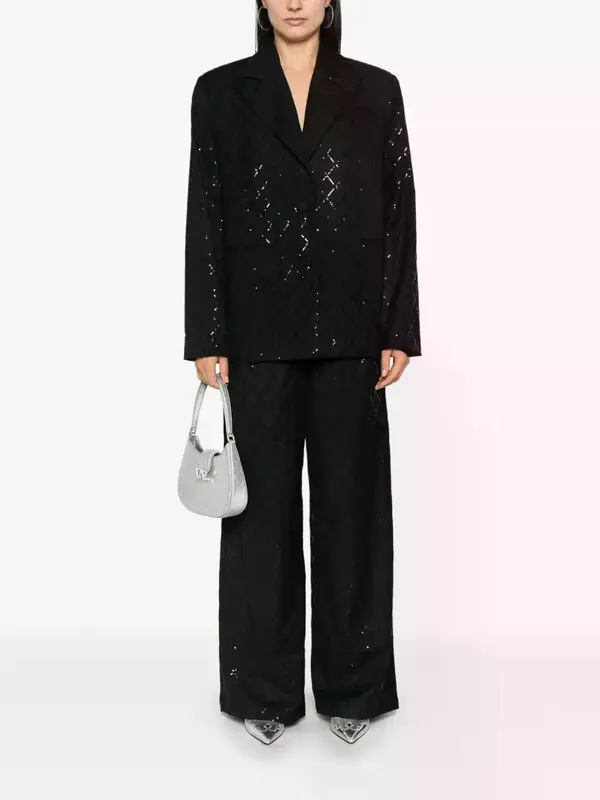 ROTATE BY BIRGER CHRISTENSEN Sequin Embellished Twill Blazer