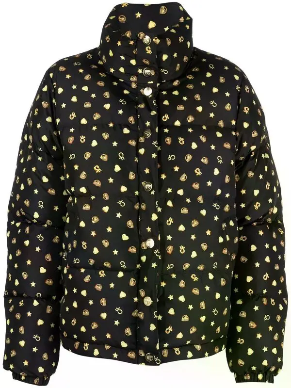 CHIARA FERRAGNI Logo Print Puffer Jacket