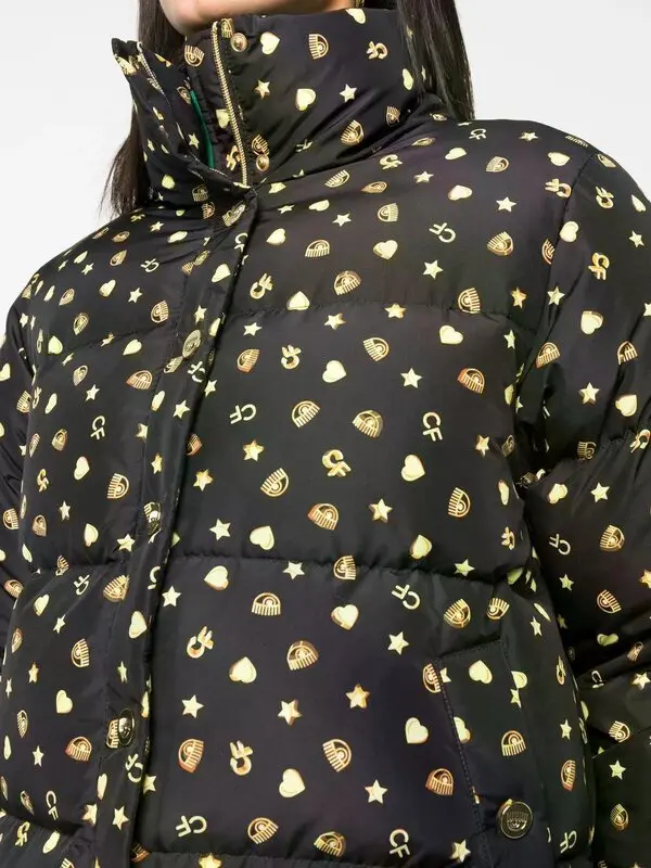 CHIARA FERRAGNI Logo Print Puffer Jacket
