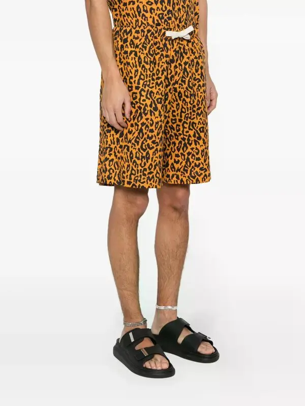Palm Angels Leopard-print Poplin Shorts