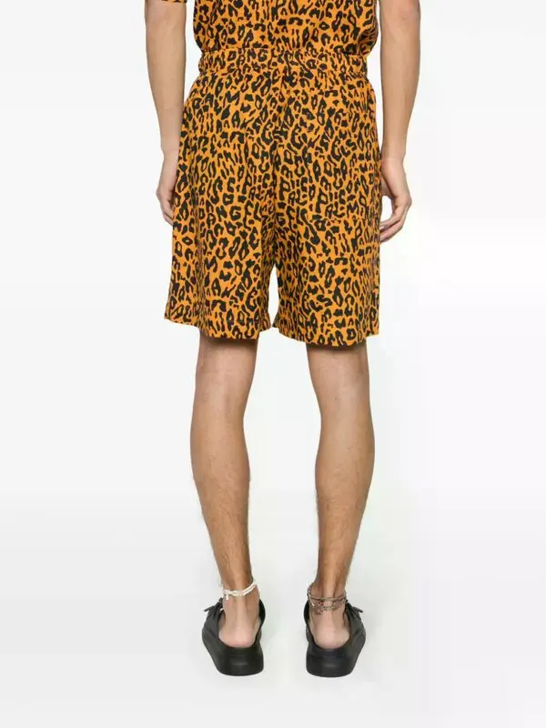 Palm Angels Leopard-print Poplin Shorts