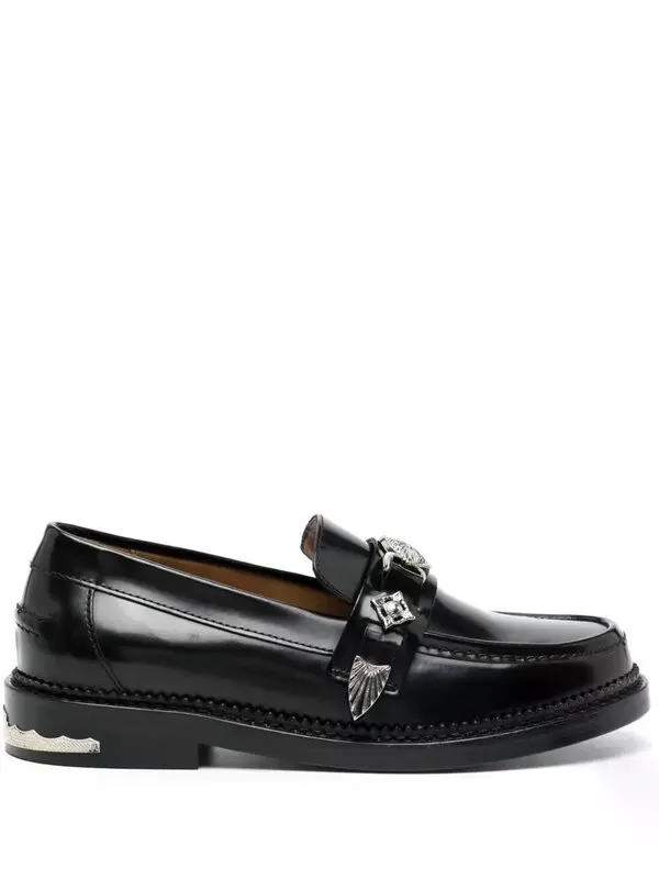 Toga Round-toe Leather Loafers