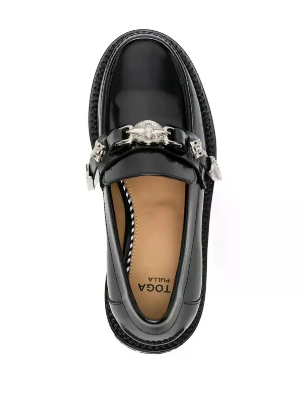 Toga Round-toe Leather Loafers