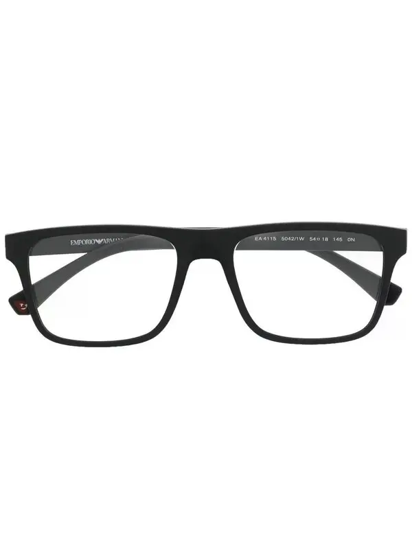 Emporio Armani Changeable-lens Rectangular Sunglasses - Black