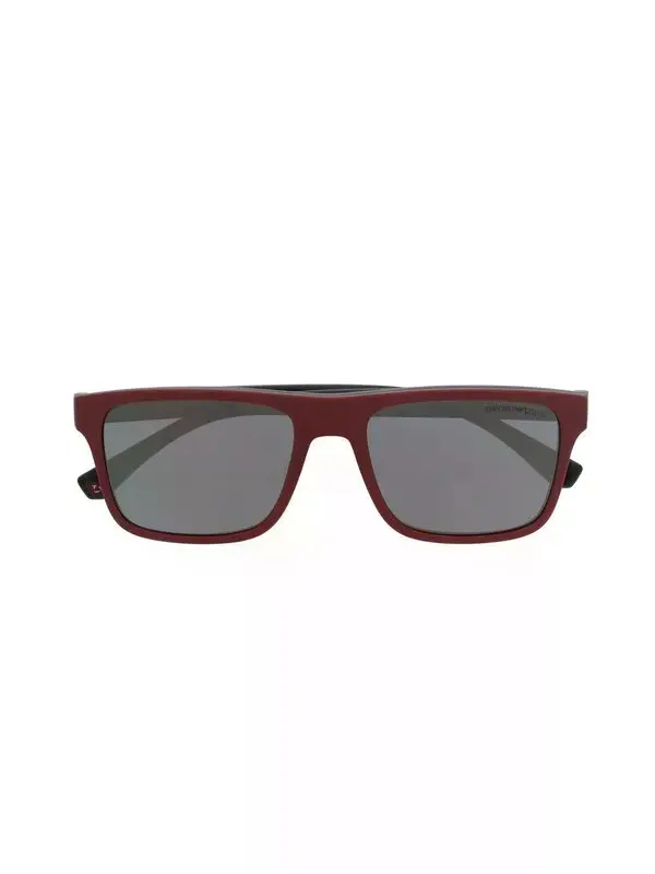 Emporio Armani Changeable-lens Rectangular Sunglasses - Black