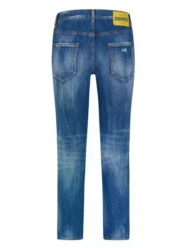 Dsquared2 Stretch-cotton Ripped Straight-leg Jeans