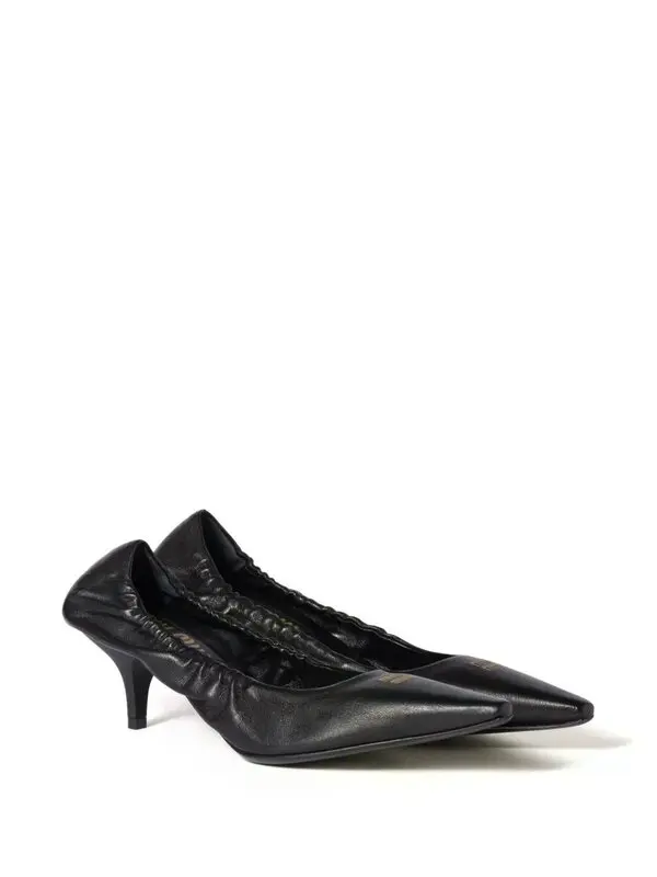 Miu Miu Leather Kitten Heel Pumps - Black