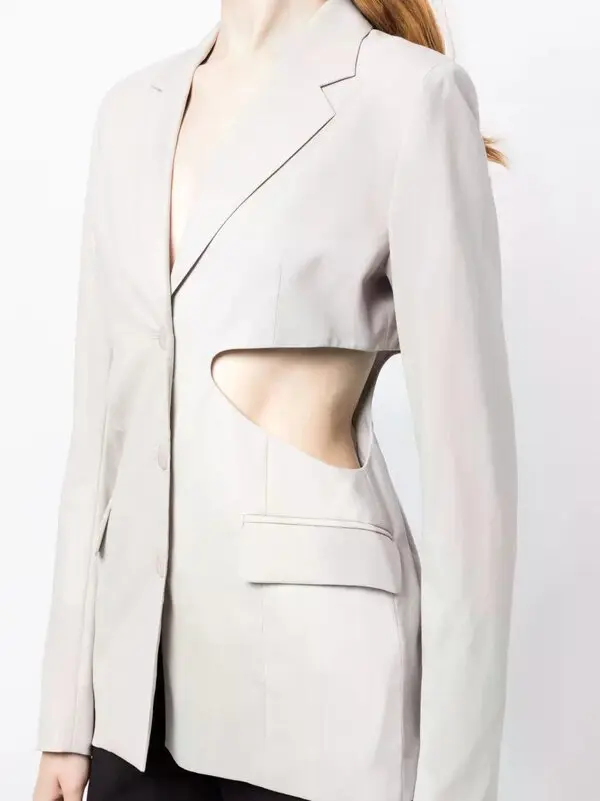 LOW CLASSIC Single-breasted Cut-out Wool Blazer