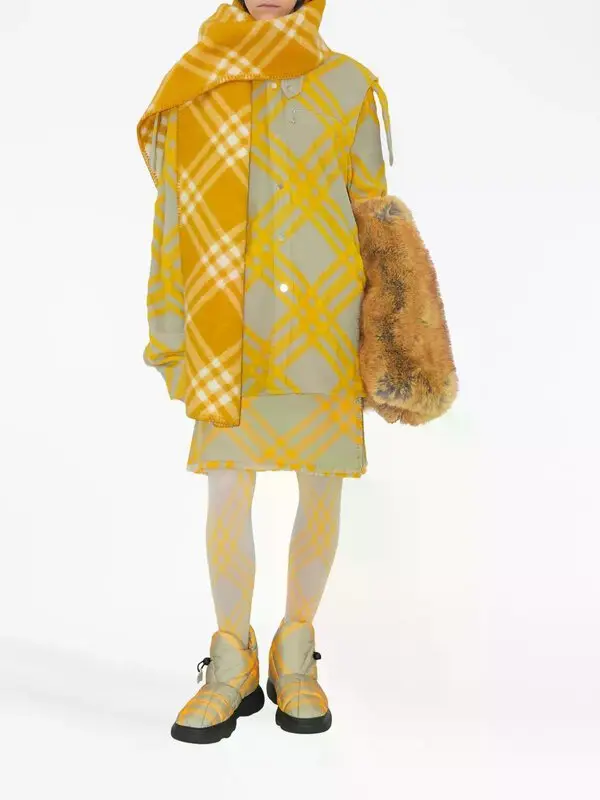 Burberry Check-pattern Frayed Kilt