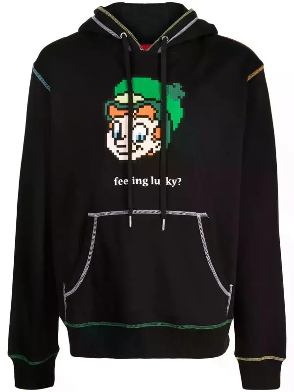 MOSTLY HEARD RARELY SEEN 8-BIT Feeling Lucky Graphic-print Cotton Hoodie