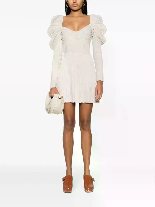 Cult Gaia Mutton-sleeve Ribbed Minidress
