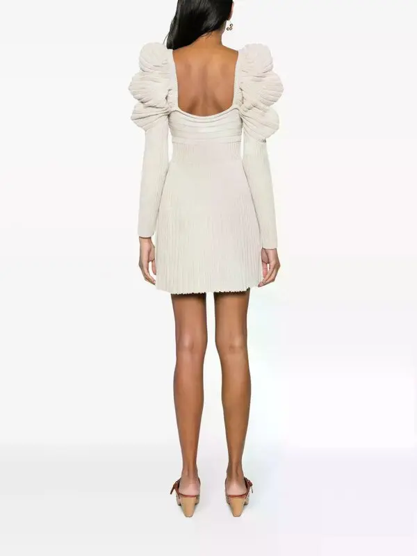 Cult Gaia Mutton-sleeve Ribbed Minidress