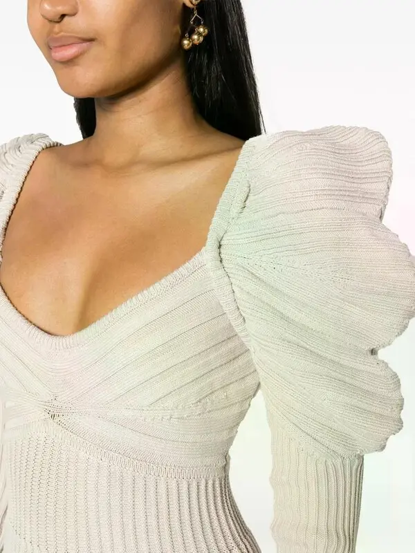Cult Gaia Mutton-sleeve Ribbed Minidress