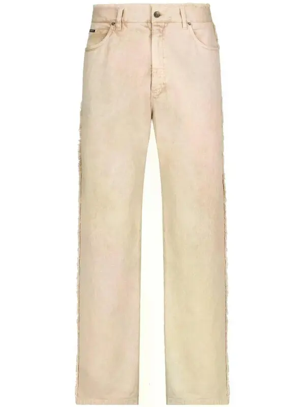 Dolce & Gabbana Frayed-trim Loose-fit Jeans