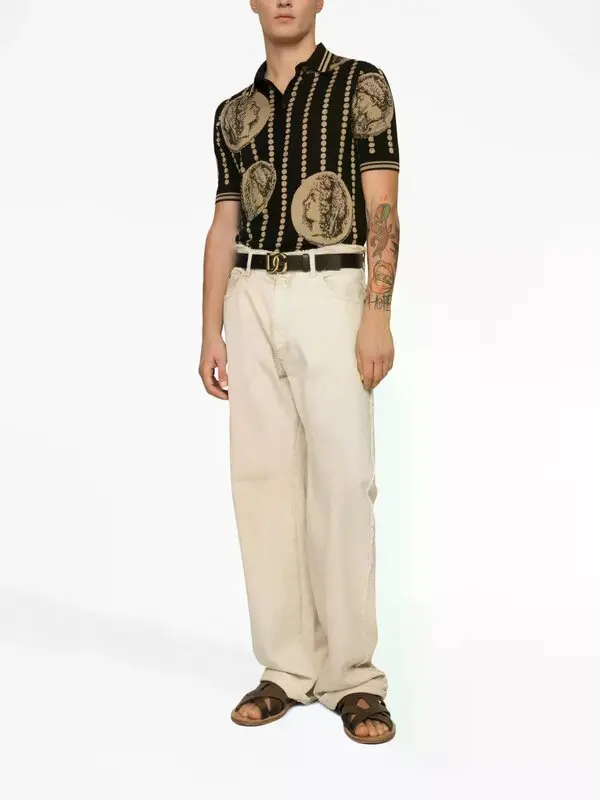 Dolce & Gabbana Frayed-trim Loose-fit Jeans