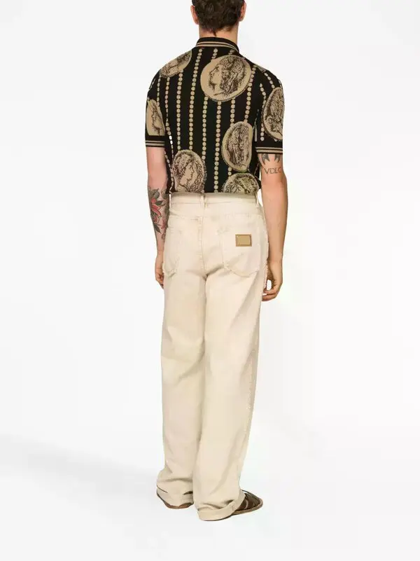 Dolce & Gabbana Frayed-trim Loose-fit Jeans