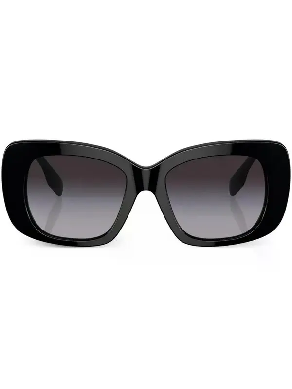 Burberry Logo-print Square-frame Sunglasses - Black
