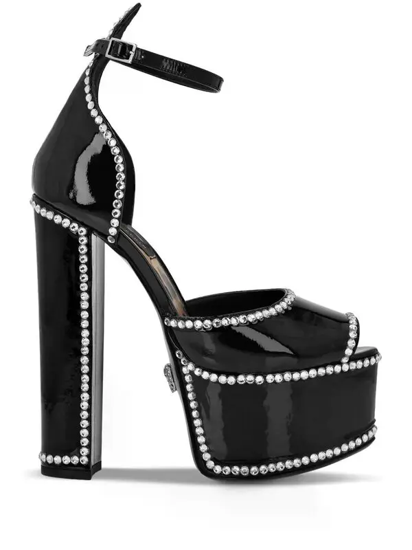 Philipp Plein Crystal-embellished Heeled Platform Sandals