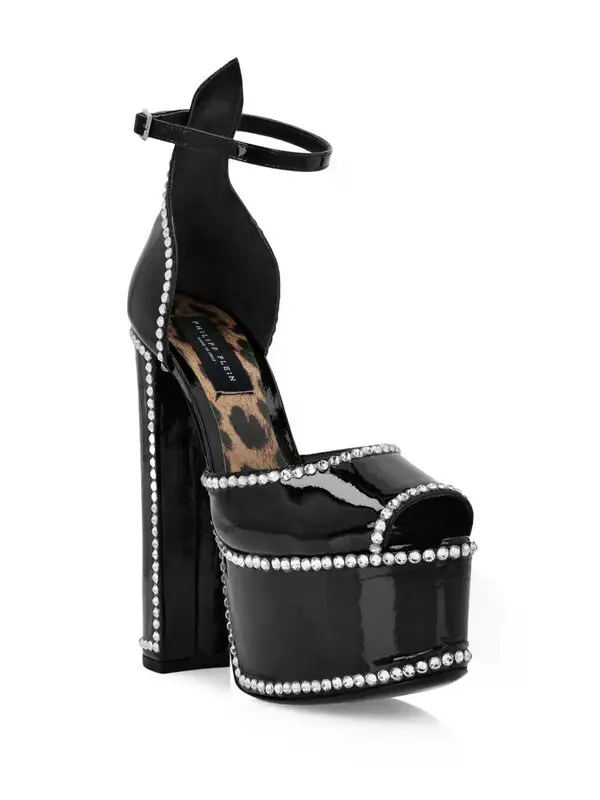 Philipp Plein Crystal-embellished Heeled Platform Sandals