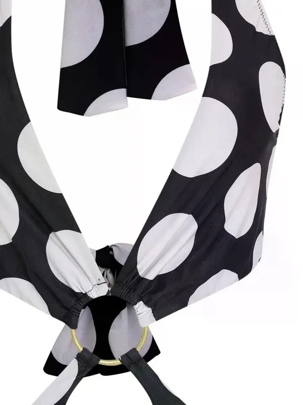 AMIR SLAMA Polka Dot-print Halterneck Swimsuit