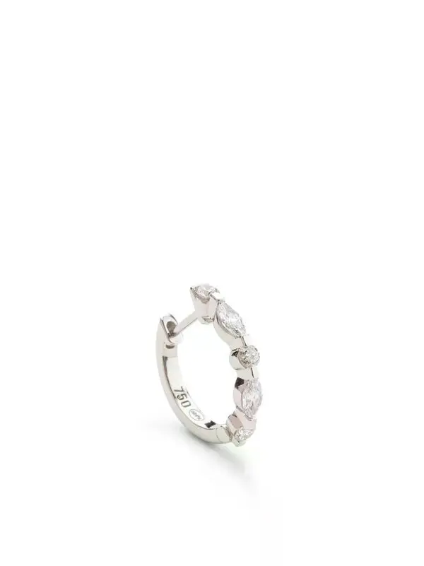 WE BY WHITEBIRD 18kt White Gold Diamond Marylin Hoop Earring - Silver