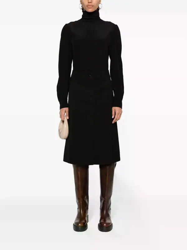 LANVIN Pleated Tailored Midi Skirt
