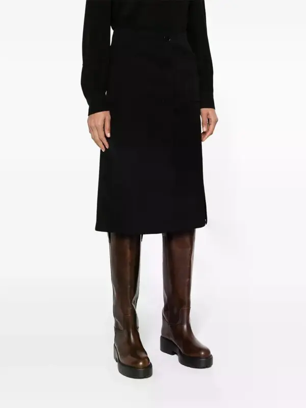 LANVIN Pleated Tailored Midi Skirt