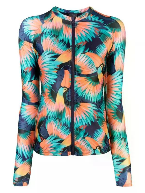 DUSKII Tropical-print Rash Guard - Multicolour