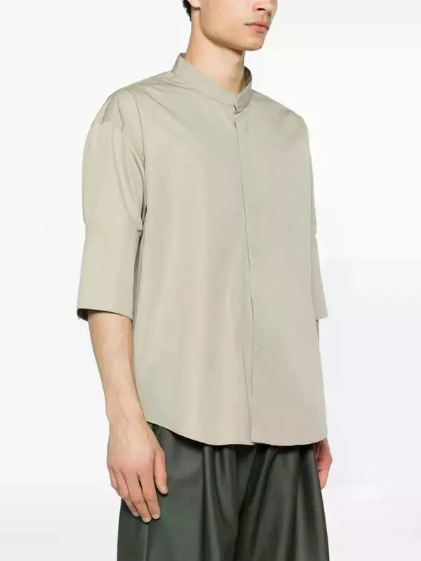 AMI Paris Band-collar Cotton Shirt