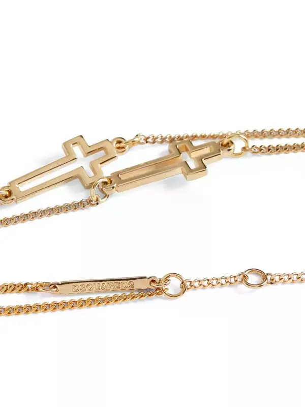 Dsquared2 Double-strand Chain Bracelet With Cross Charms