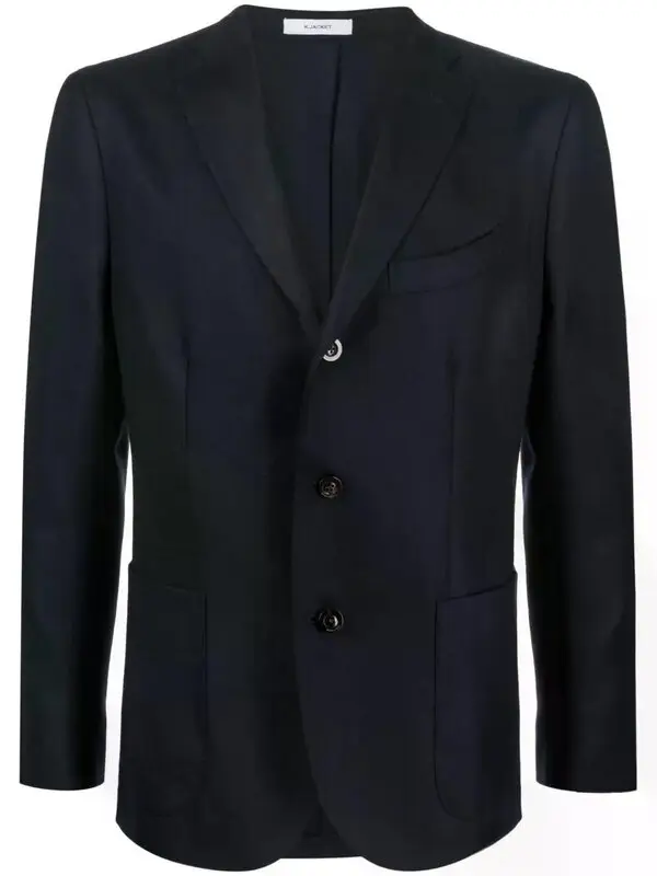 Boglioli Single-breasted Virgin Wool Blazer - Blue