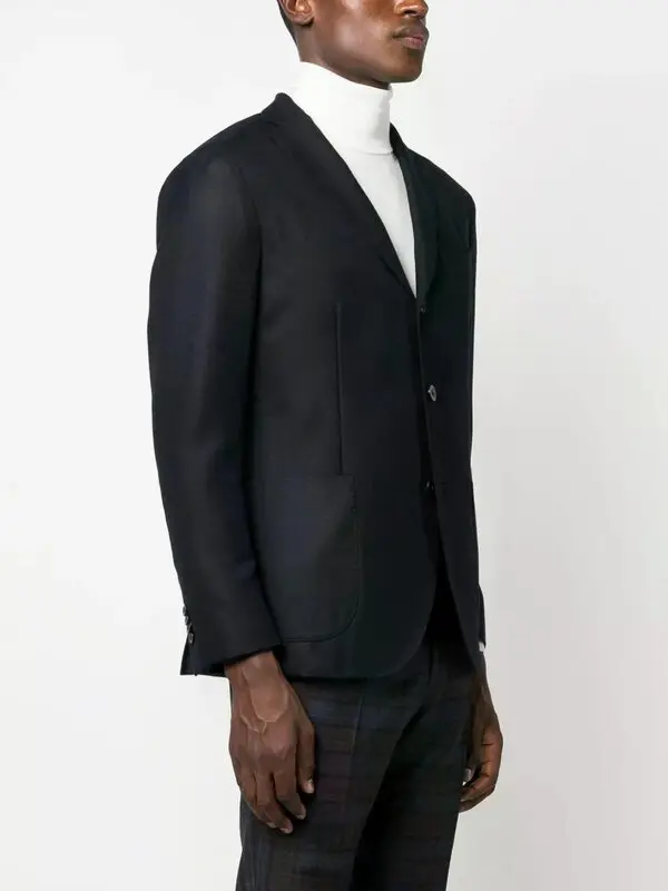 Boglioli Single-breasted Virgin Wool Blazer - Blue