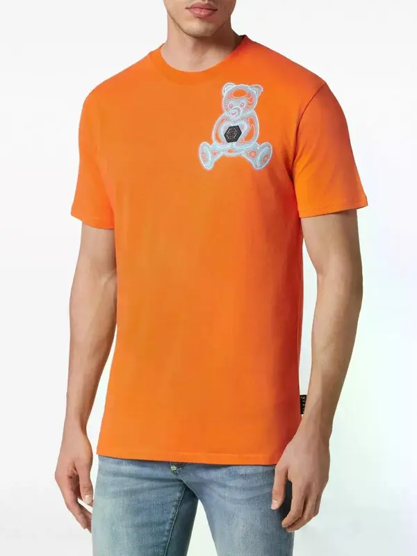 Philipp Plein Teddy Bear-print Cotton T-shirt - Orange