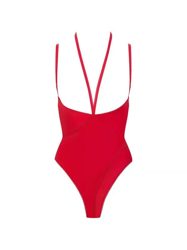 MAISON CLOSE Le Petit Secret Bodysuit - Red