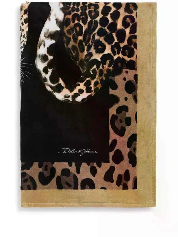 Dolce & Gabbana Terry Cotton Beach Towel - Black