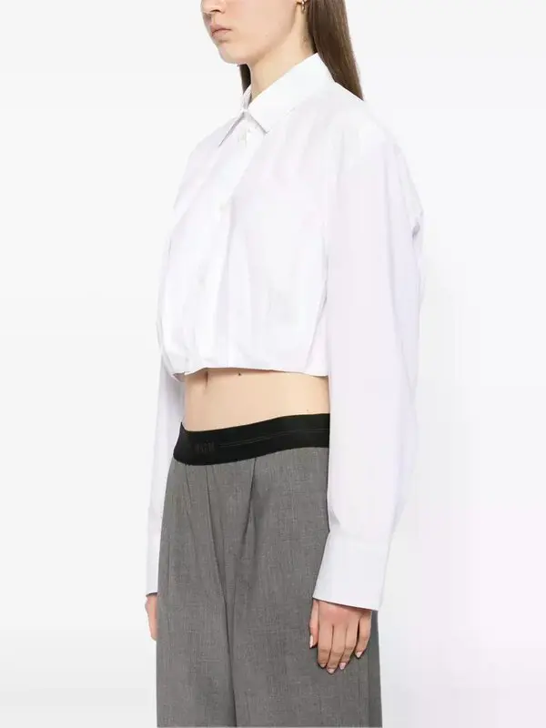MSGM Embroidered Cropped Shirt