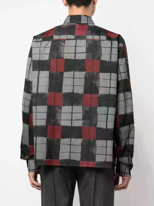 4SDESIGNS Checked Pattern Long Sleeved Shirt