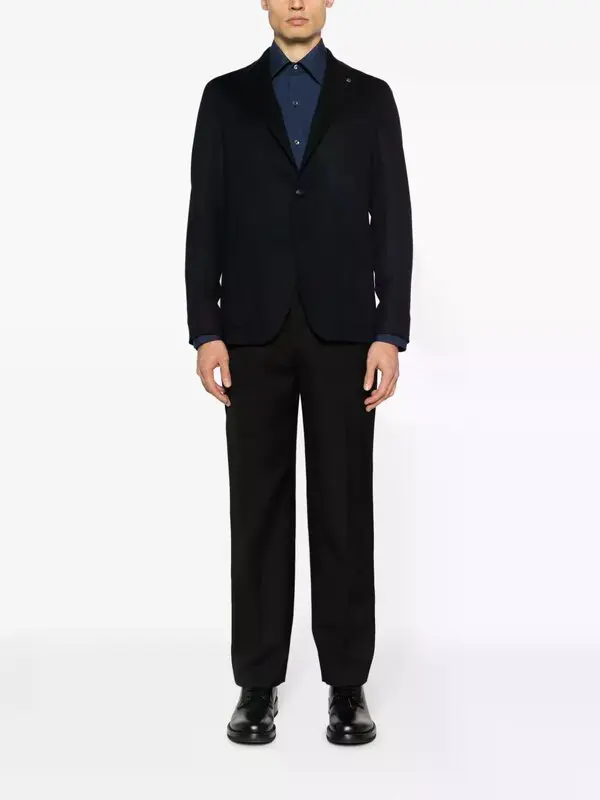 Tagliatore Single-breasted Wool Blend Blazer - Blue