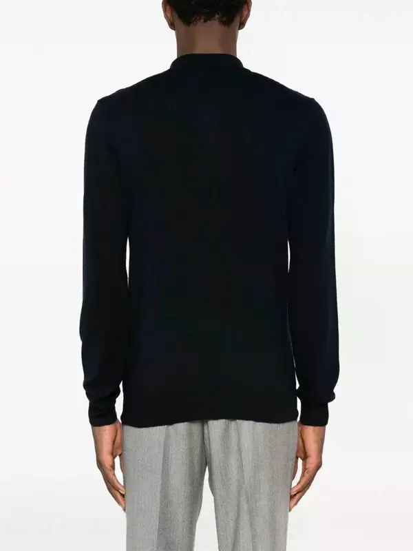 Corneliani Virgin Wool Polo Shirt - Blue