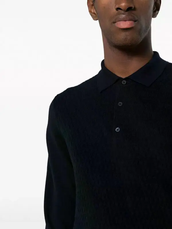Corneliani Virgin Wool Polo Shirt - Blue