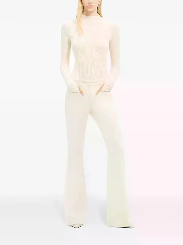 COURREGES Low-rise Flared Crepe Trousers