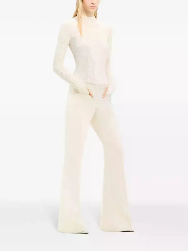 COURREGES Low-rise Flared Crepe Trousers