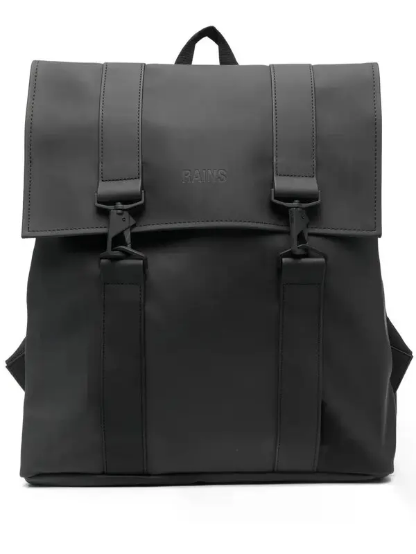 Rains Waterproof Backpack With Debossed Logo - Black